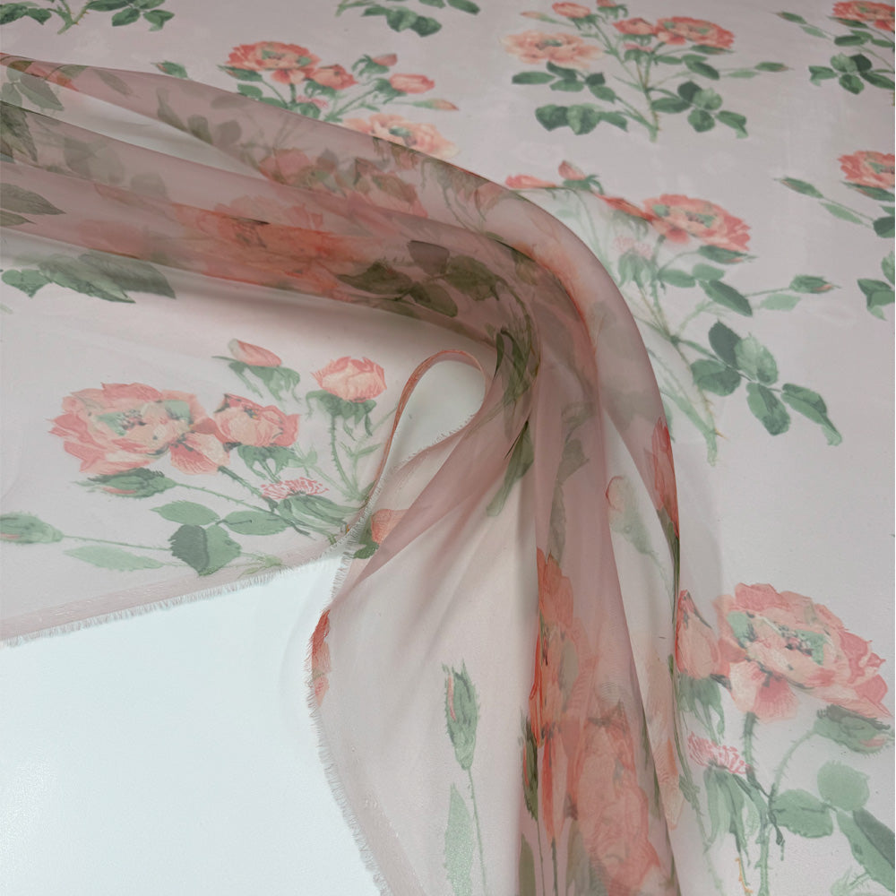 Tissu Organza, Polyester - Floral, Grappolo – Torretto Tessuti